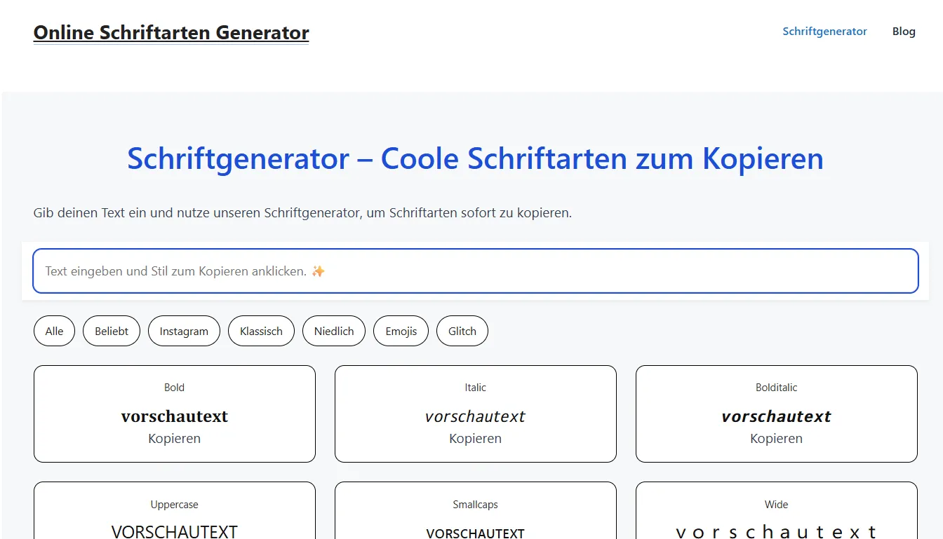 Dein Schriftgenerator – Coole Schriftarten Copy & Paste kostenlos
